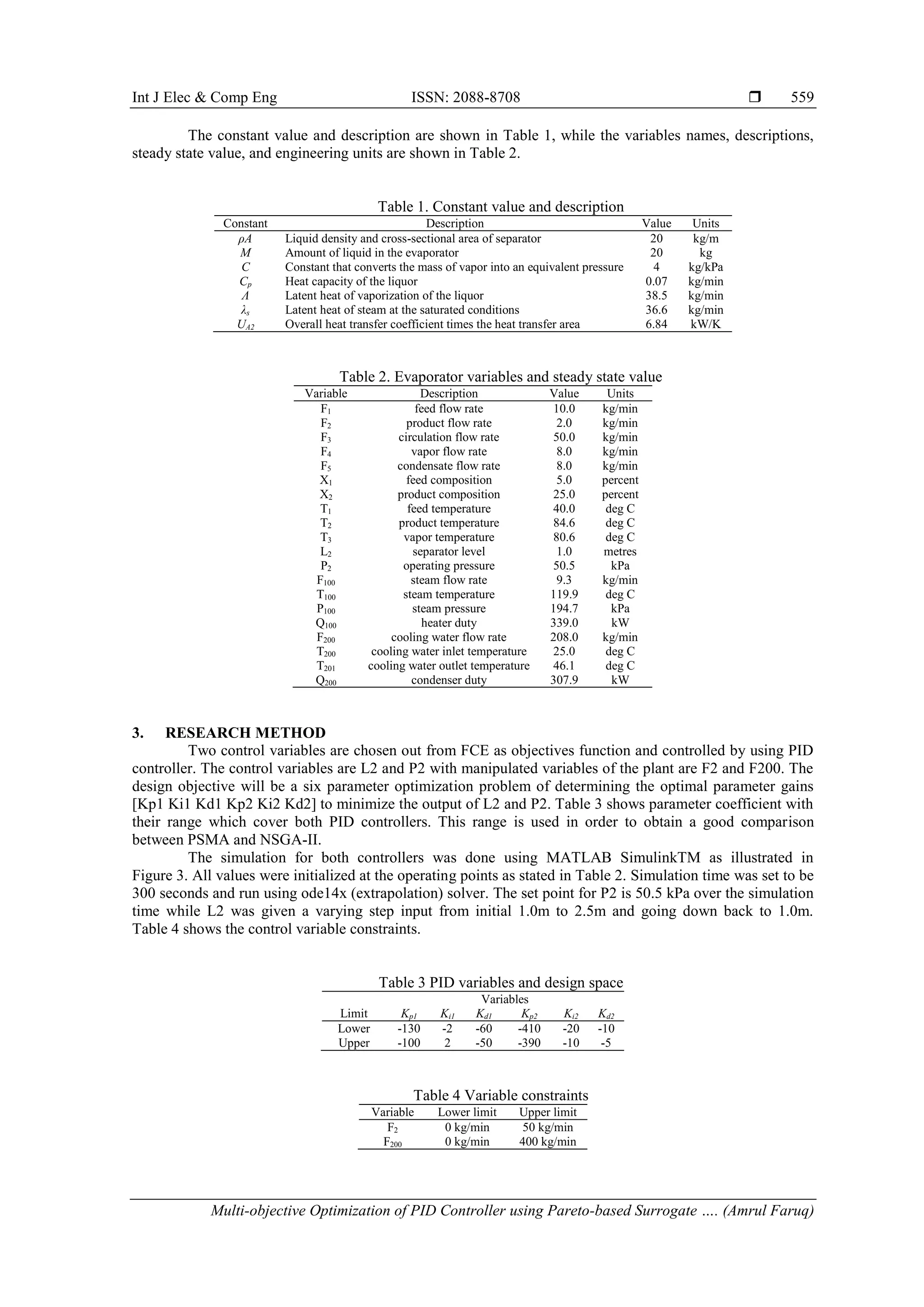 Multi Objective Optimization Of Pid Controller Using Pareto Based Surrogate Modeling Algorithm