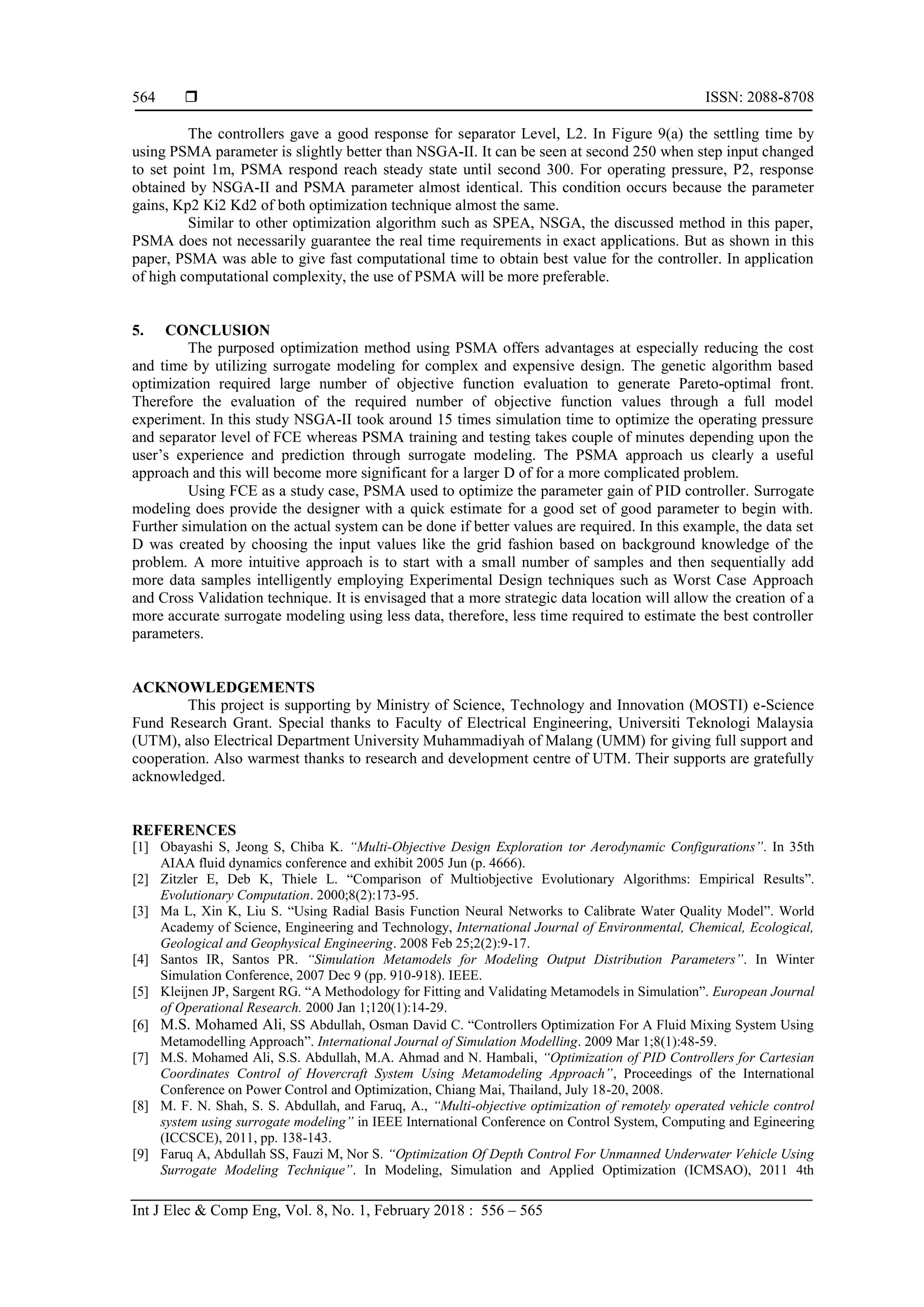 Multi Objective Optimization Of Pid Controller Using Pareto Based Surrogate Modeling Algorithm