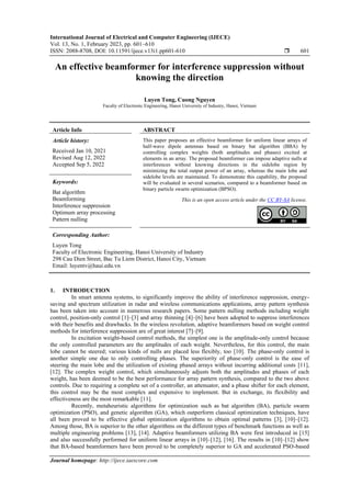 An effective beamformer for interference suppression without knowing the direction | PDF