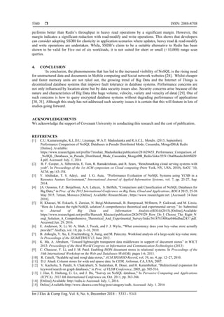 Performance Benchmarking of Key-Value Store NoSQL Databases | PDF