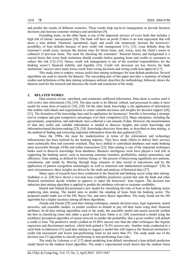 Supervised and unsupervised data mining approaches in loan default prediction | PDF