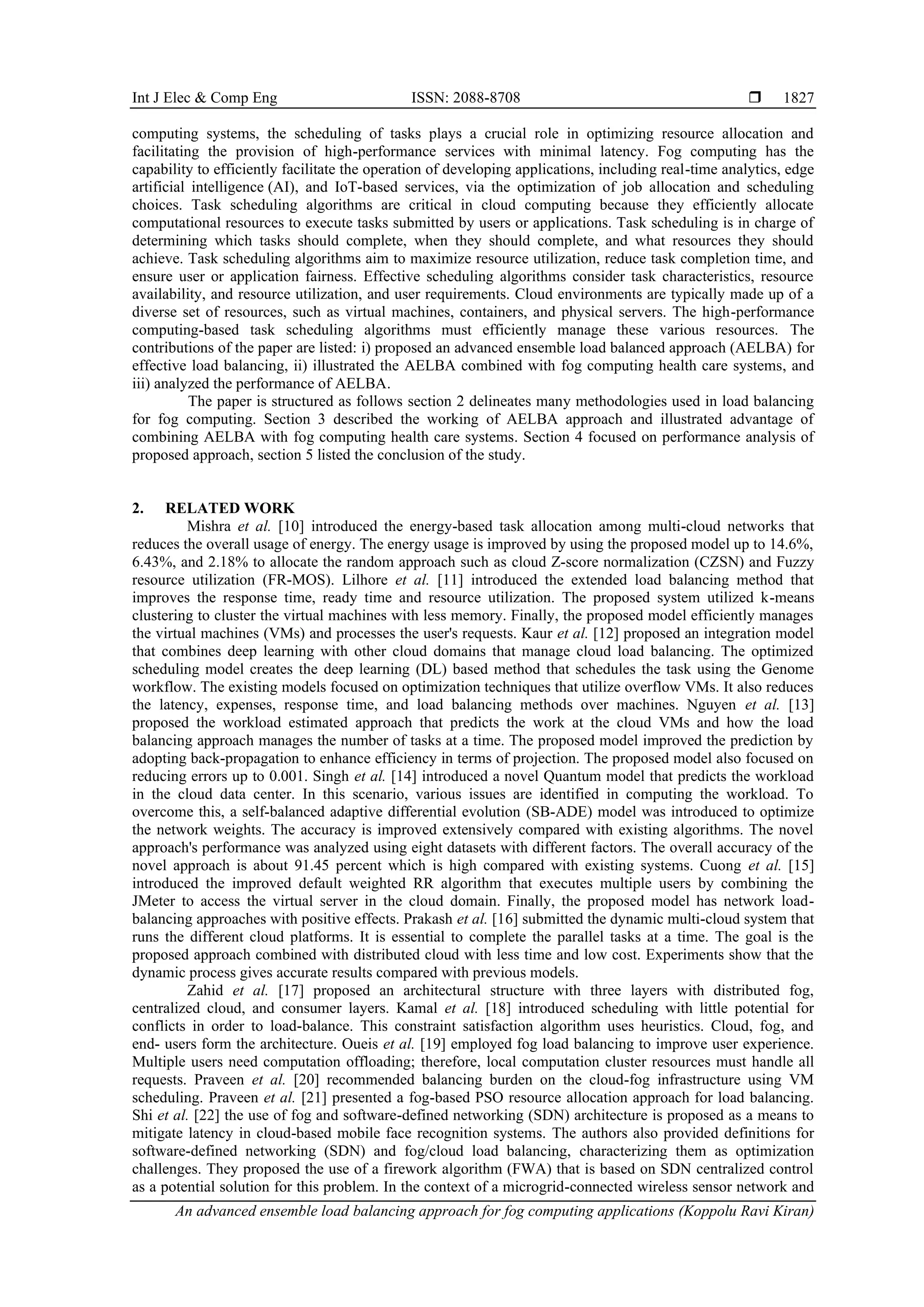 An advanced ensemble load balancing approach for fog computing applications | PDF
