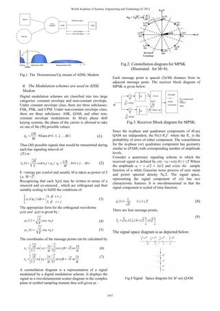 Design and Performance Evaluation Of Modulation Techniques Suitable For ADSL modem | PDF