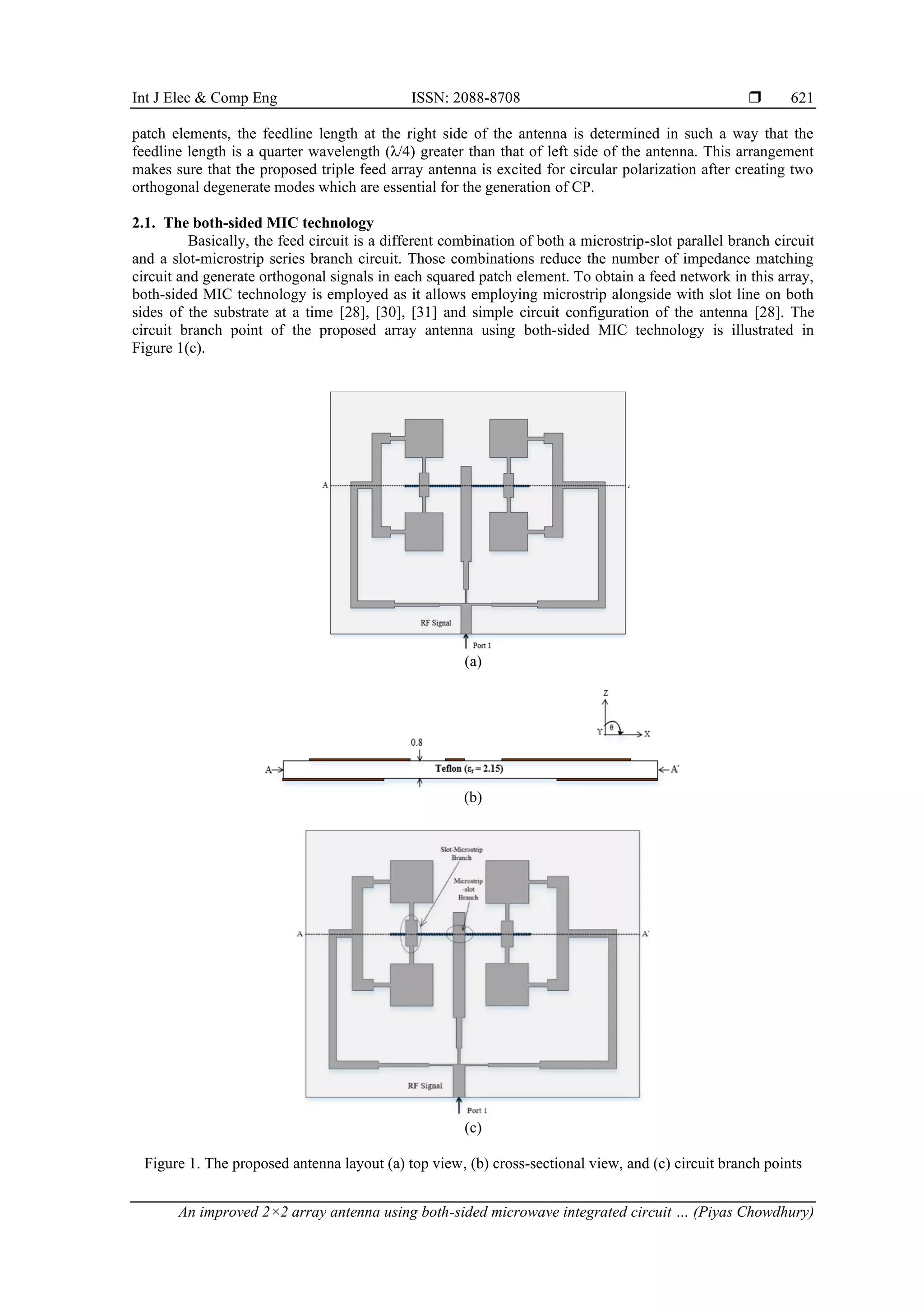 An improved 2×2 array antenna using both-sided microwave integrated circuit technology for ...