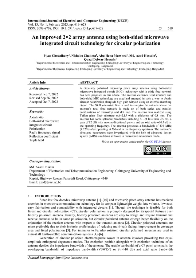 An improved 2×2 array antenna using both-sided microwave integrated circuit technology for ...