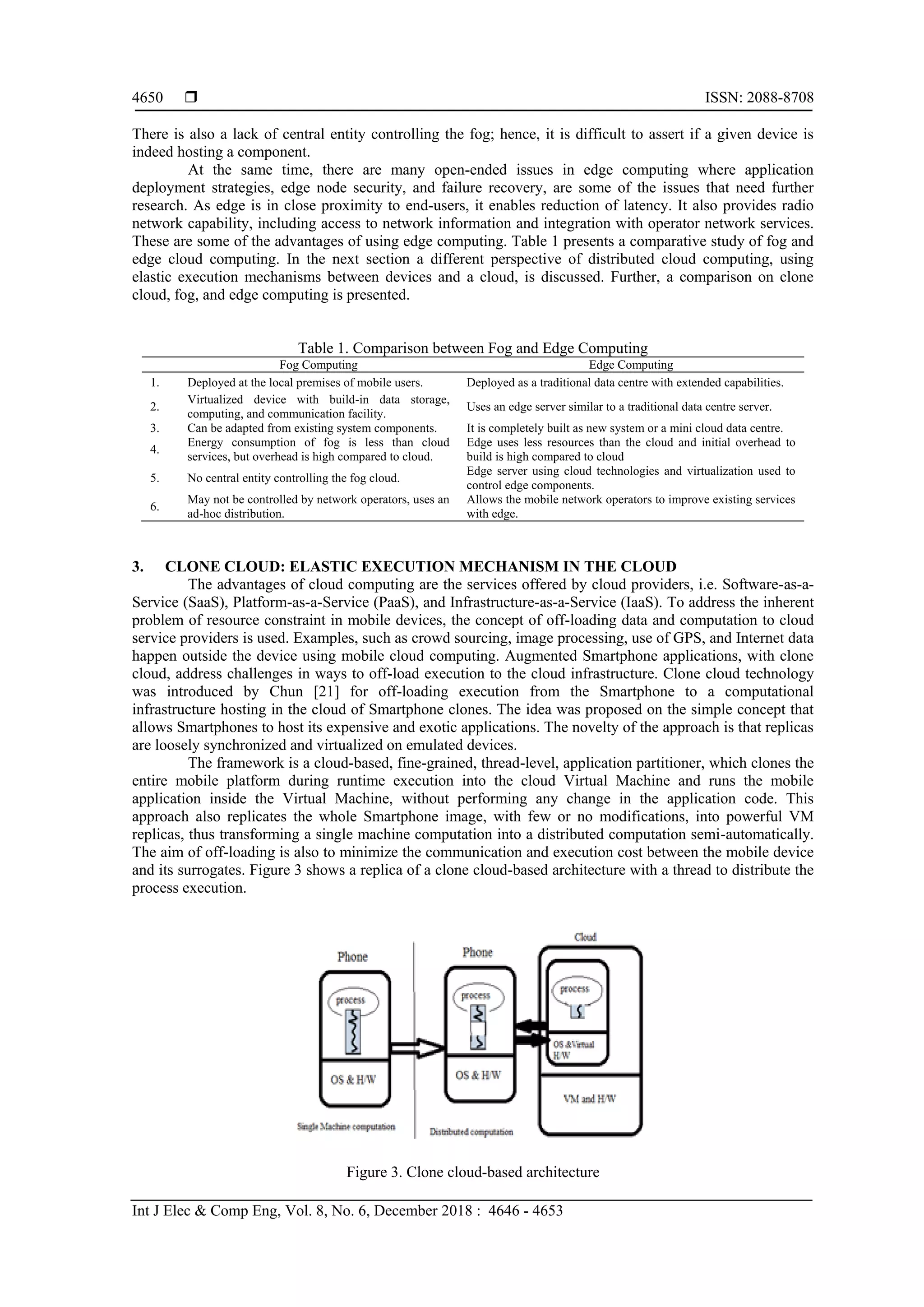 A Comparison of Cloud Execution Mechanisms Fog, Edge, and Clone Cloud Computing | PDF