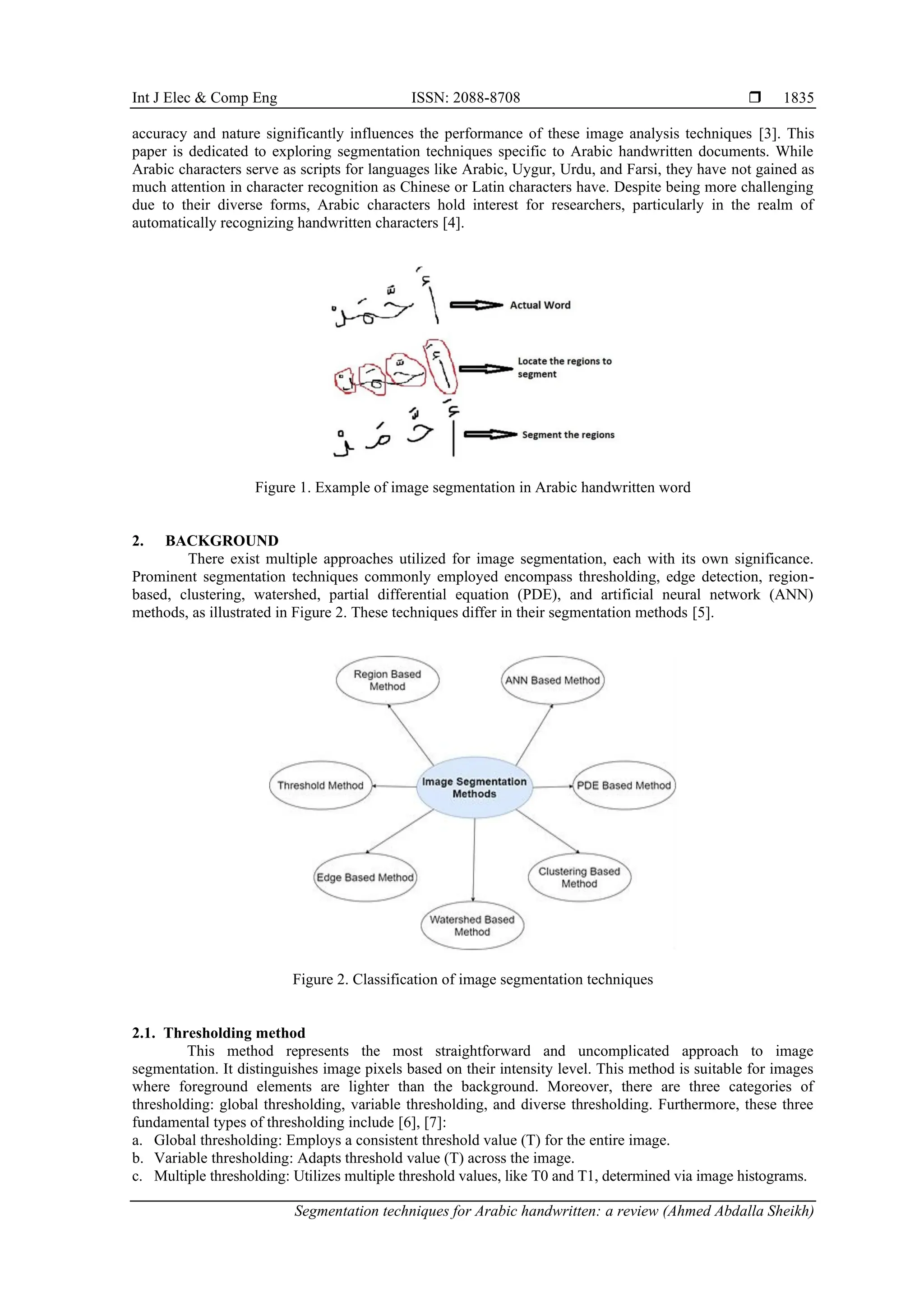 Segmentation Techniques For Arabic Handwritten A Review Pdf
