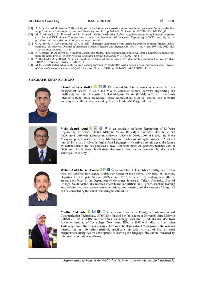 Segmentation Techniques For Arabic Handwritten A Review Pdf Photo Editing Software