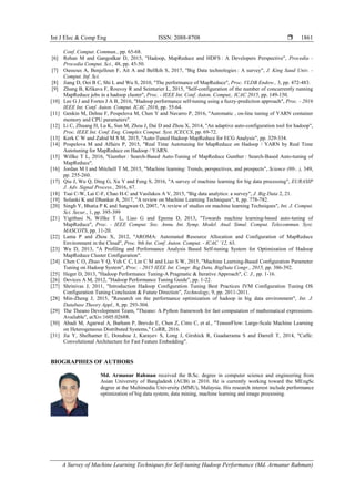 A Survey of Machine Learning Techniques for Self-tuning Hadoop Performance | PDF