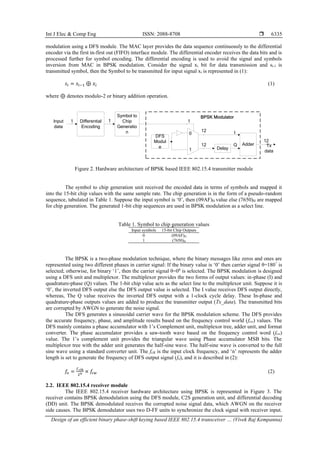 Design of an efficient binary phase-shift keying based IEEE 802.15.4 transceiver architecture ...