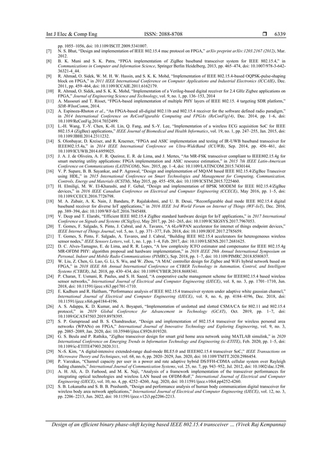 Design of an efficient binary phase-shift keying based IEEE 802.15.4 transceiver architecture ...