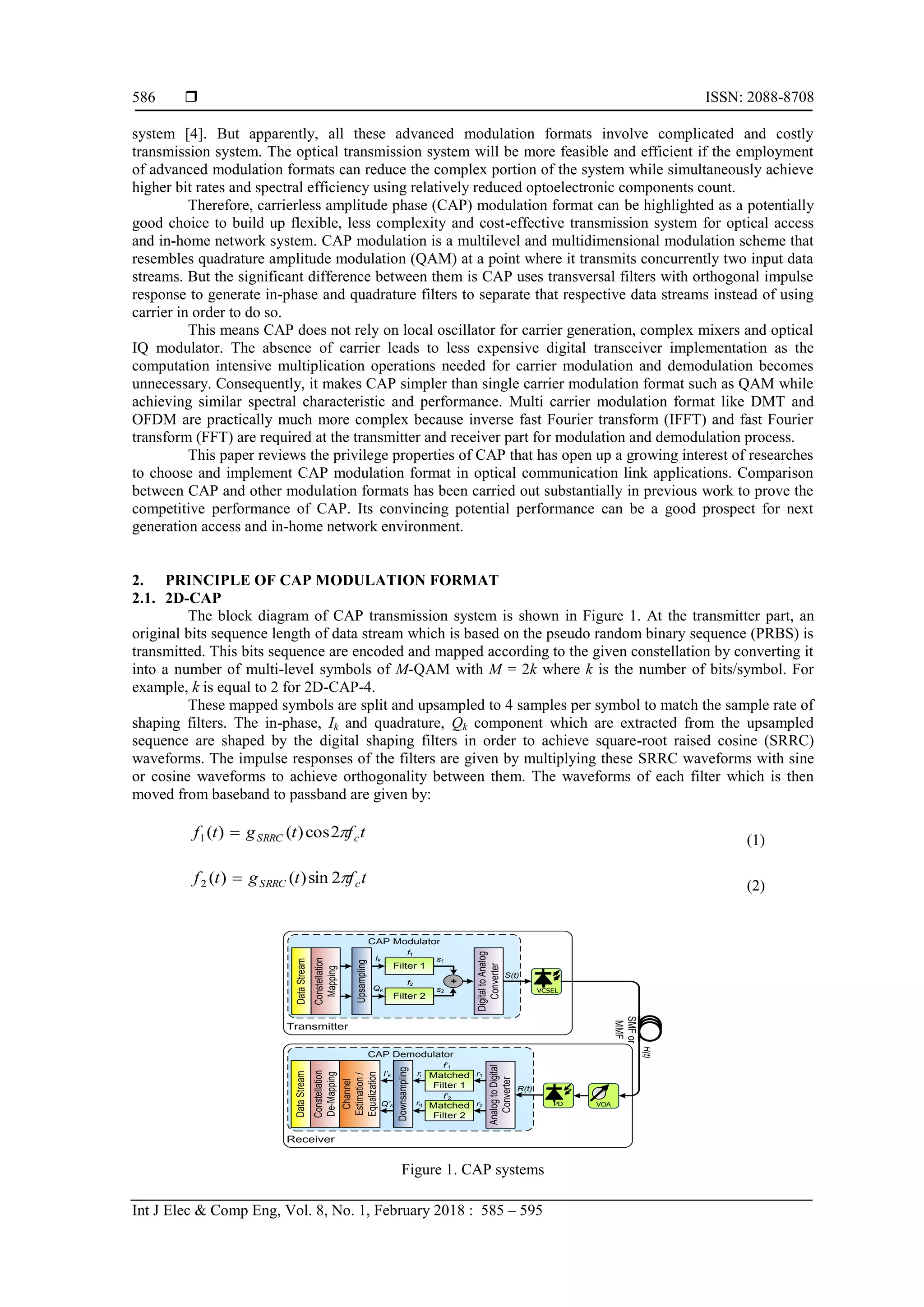 A Carrierless Amplitude Phase Cap Modulation Format Perspective And Prospect In Optical