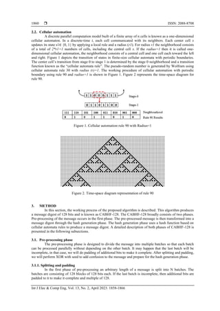 An optimized 128-bit cellular automata-based hash function for authentication of data at rest ...
