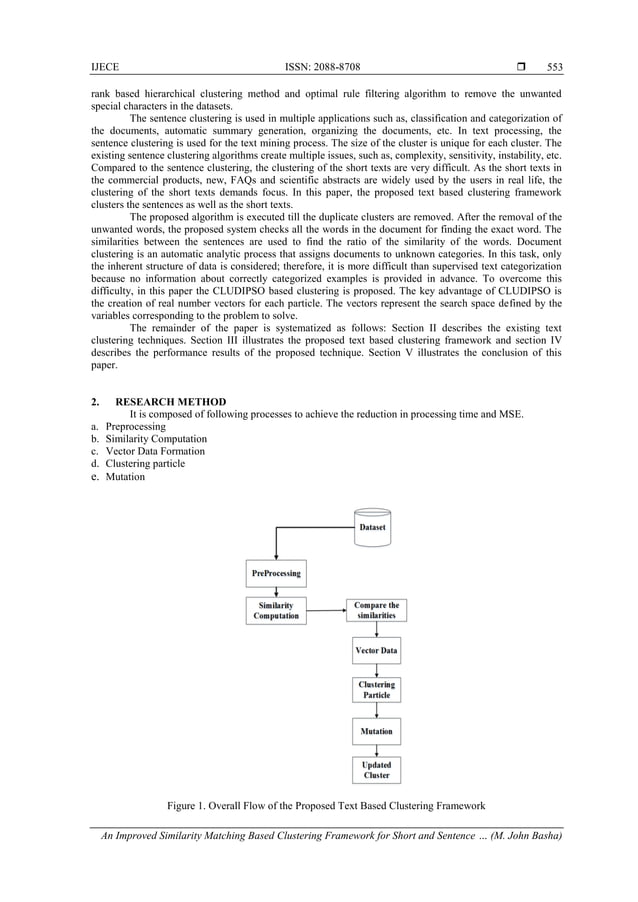 An Improved Similarity Matching Based Clustering Framework For Short And Sentence Level Text Pdf 9166