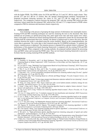 An Improved Similarity Matching based Clustering Framework for Short and Sentence Level Text ...