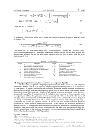 Optimized reduction approach of congestion in mobile ad hoc network based on Lagrange multiplier ...