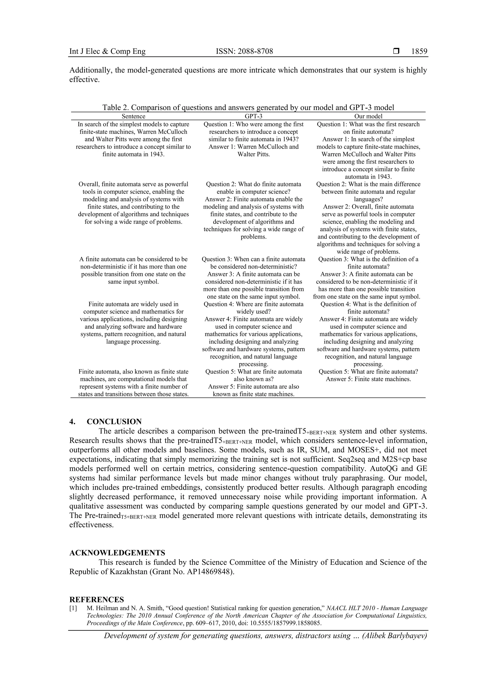 Development of system for generating questions, answers, distractors using transformers | PDF
