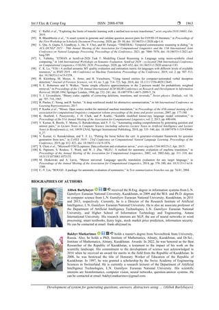 Development of system for generating questions, answers, distractors ...