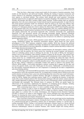 Development of system for generating questions, answers, distractors ...