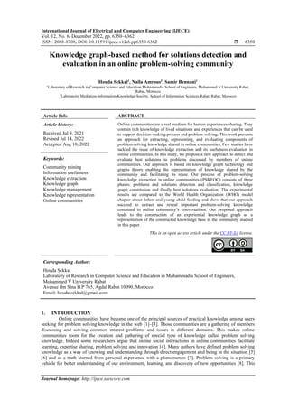 Knowledge graph-based method for solutions detection and evaluation in an online problem-solving ...