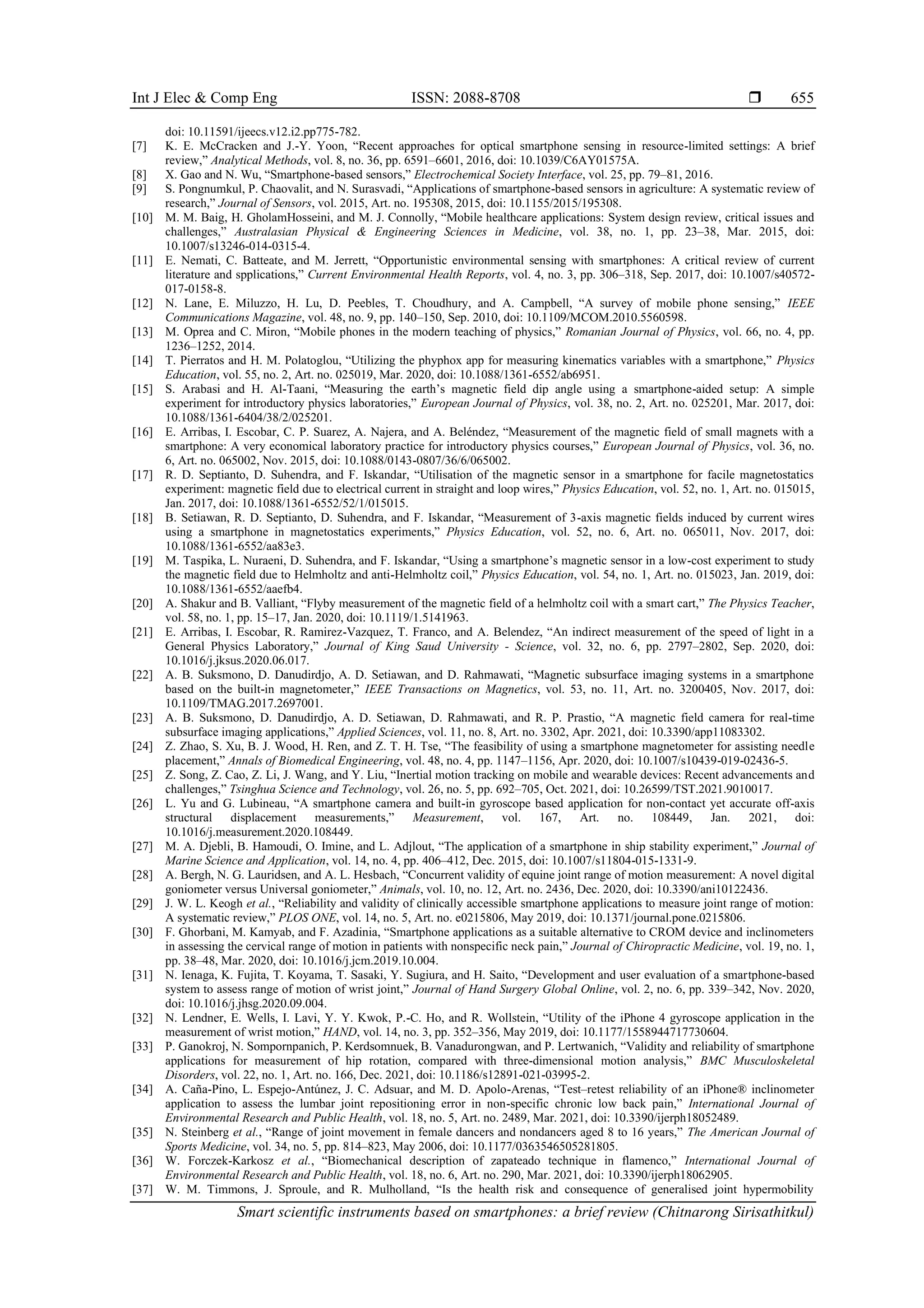 Smart scientific instruments based on smartphones: a brief review | PDF