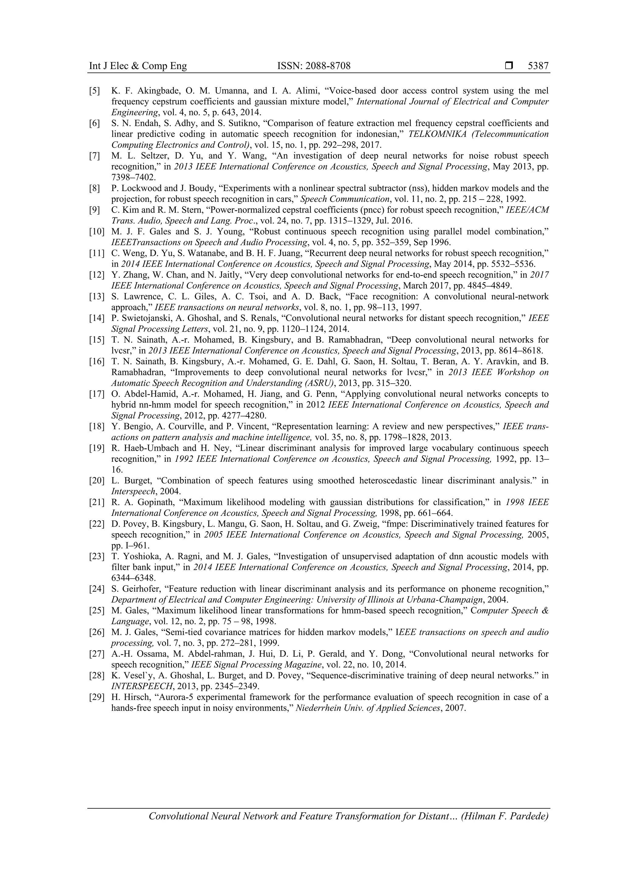 Convolutional Neural Network and Feature Transformation for Distant Speech Recognition | PDF ...