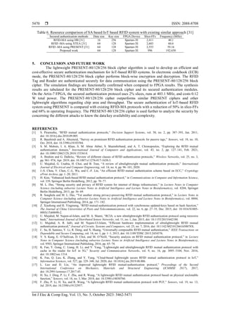 Secured authentication of radio-frequency identification system using PRESENT block cipher | PDF
