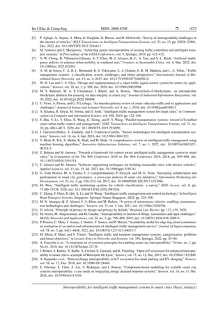 Interoperability for intelligent traffic management systems in smart cities | PDF