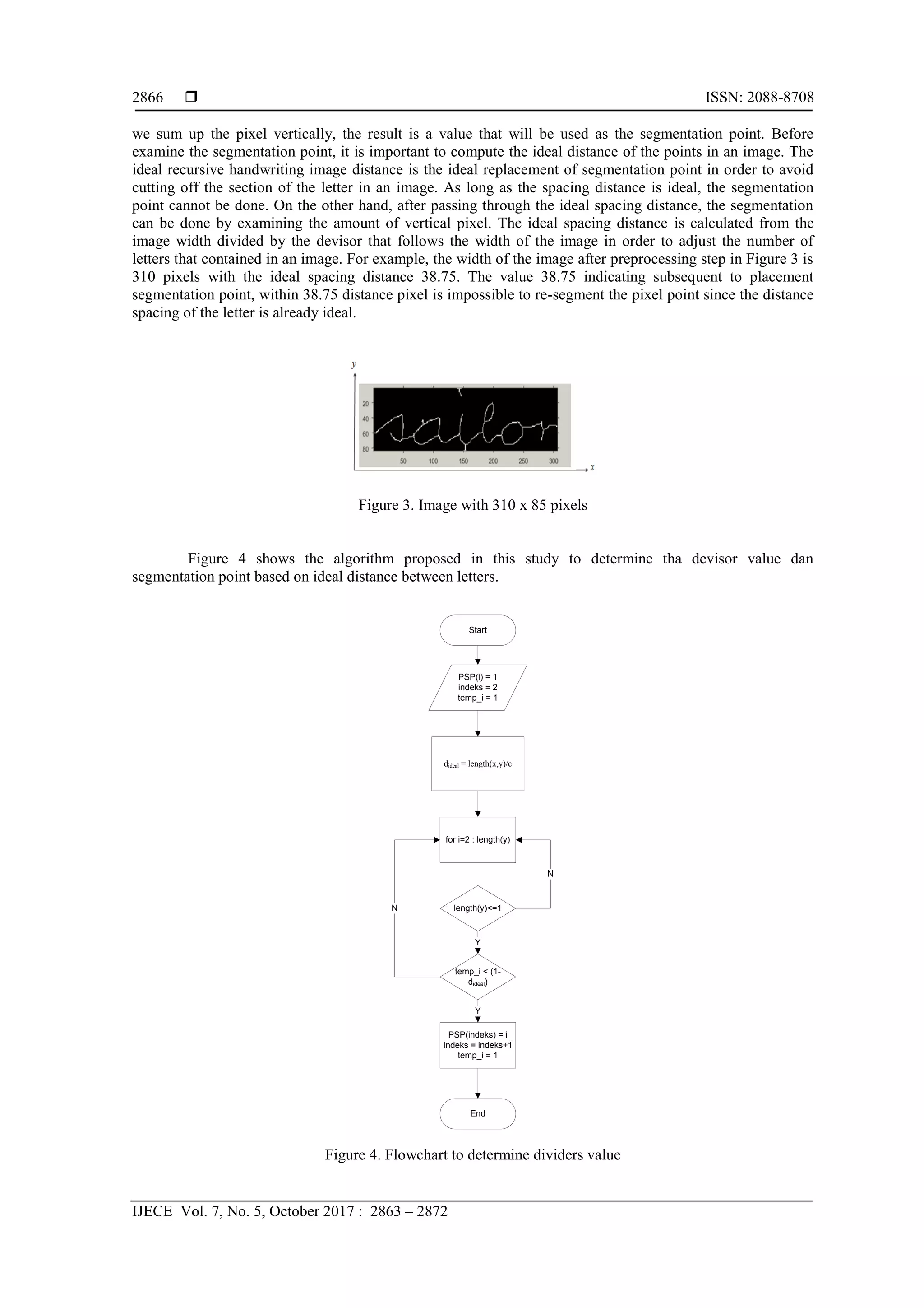 Cursive Handwriting Segmentation Using Ideal Distance Approach | PDF