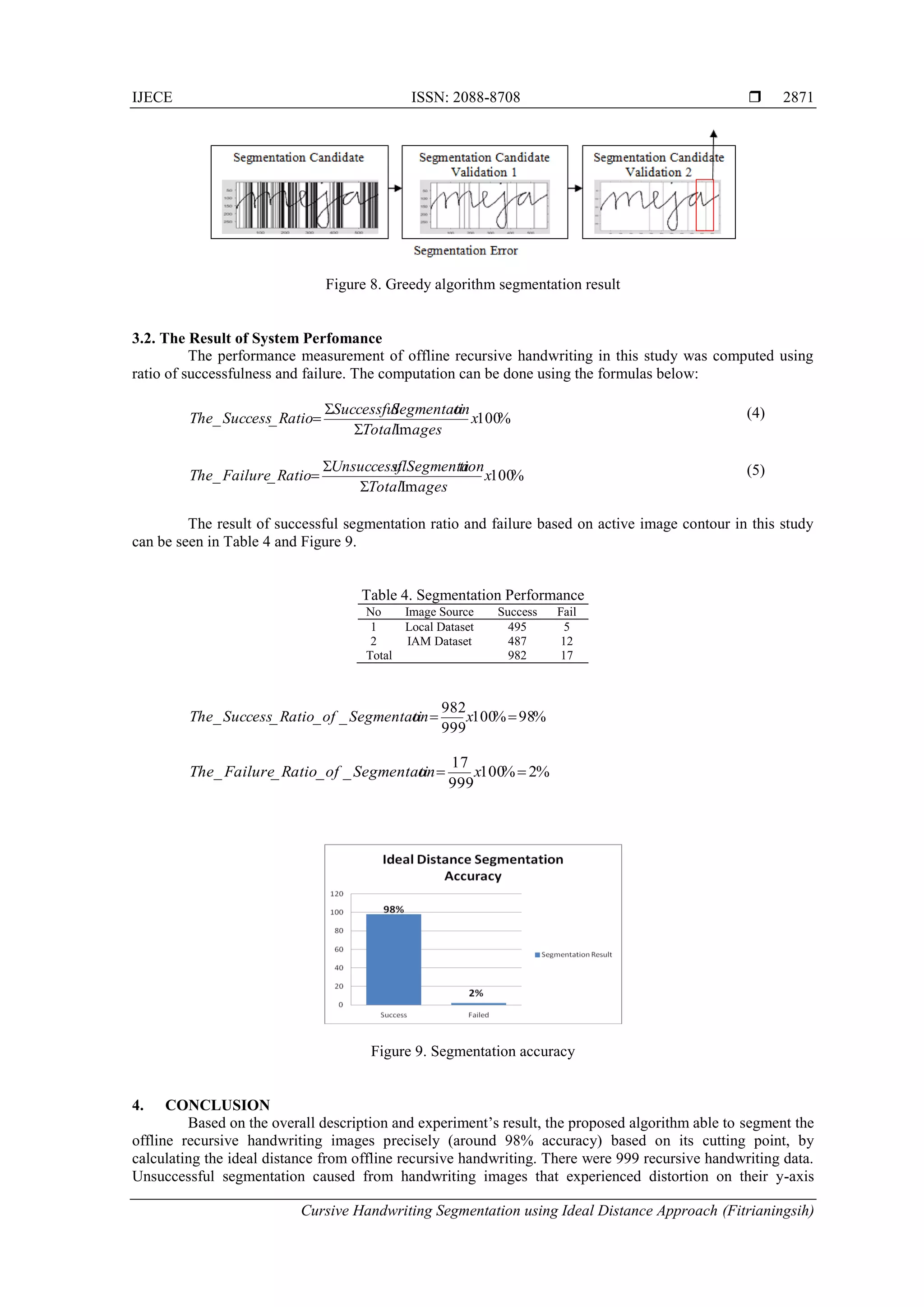 Cursive Handwriting Segmentation Using Ideal Distance Approach | PDF