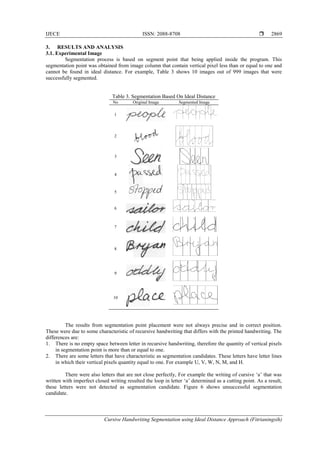 Cursive Handwriting Segmentation Using Ideal Distance Approach | PDF | Desktop Publishing ...