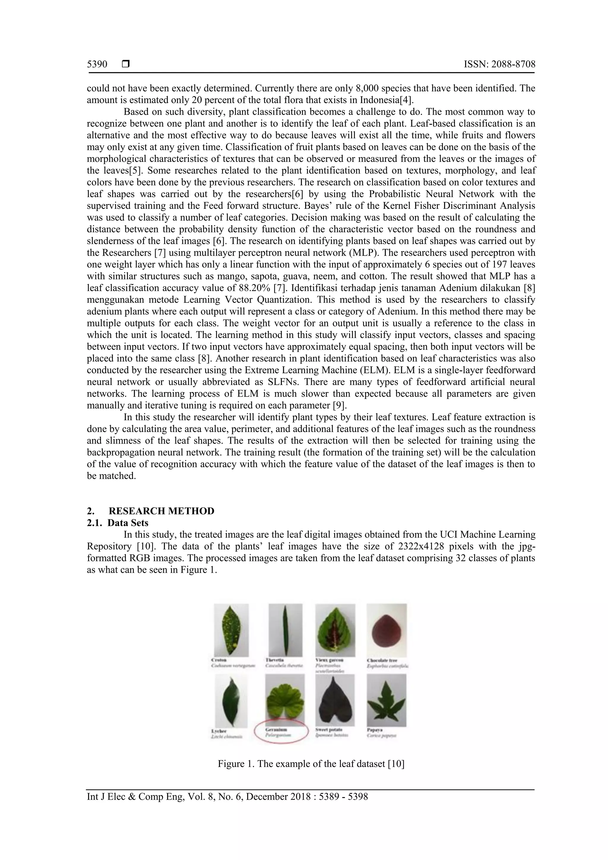 Identification of Plant Types by Leaf Textures Based on the ...