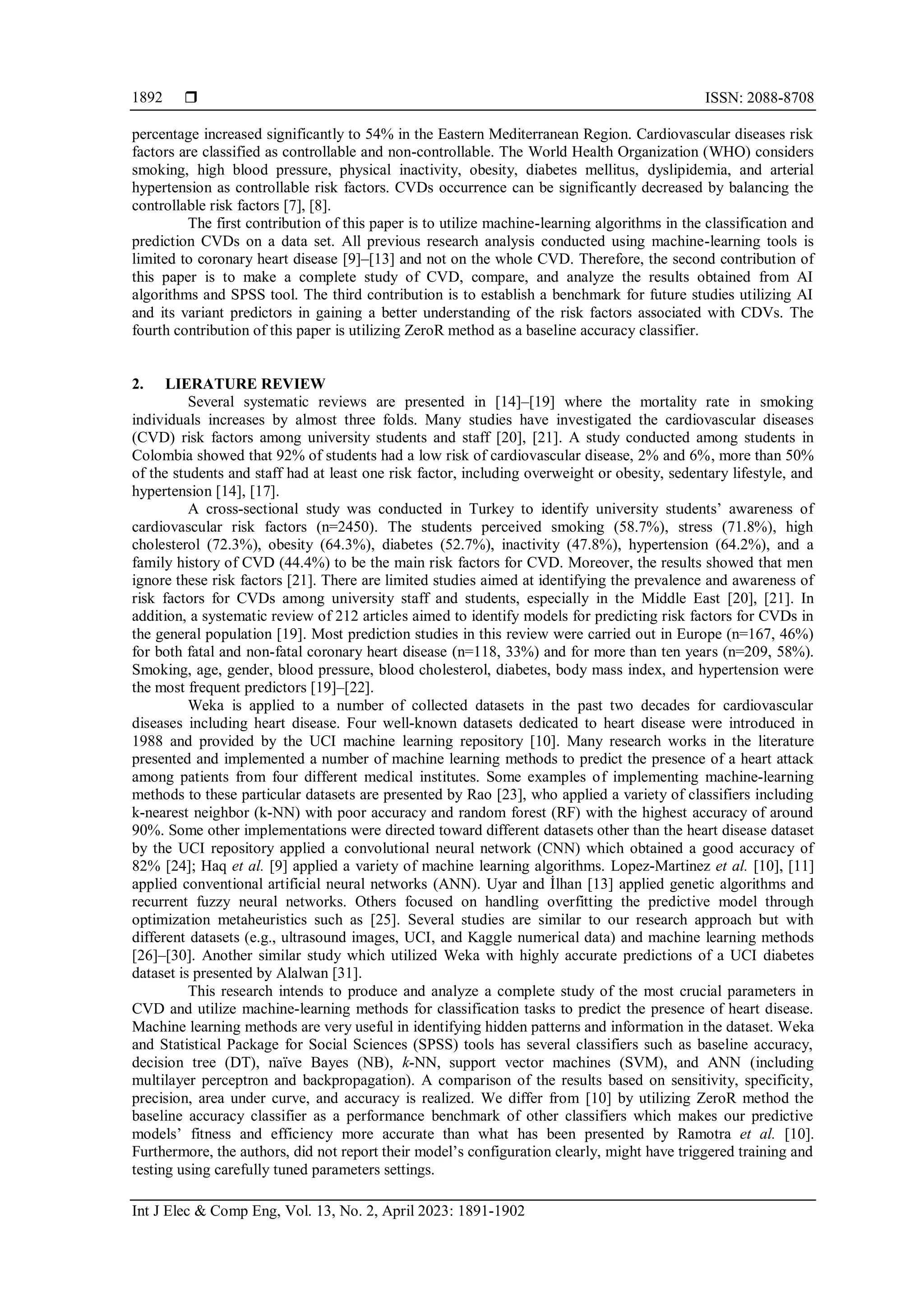 A comprehensive study of machine learning for predicting cardiovascular ...