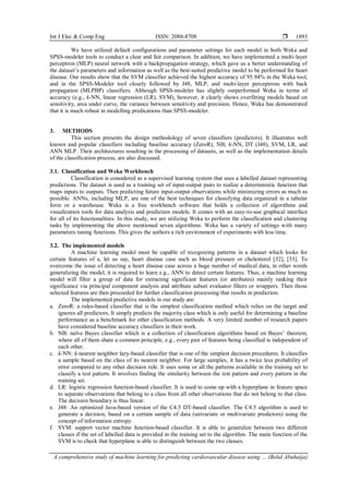 A comprehensive study of machine learning for predicting cardiovascular disease using Weka and ...