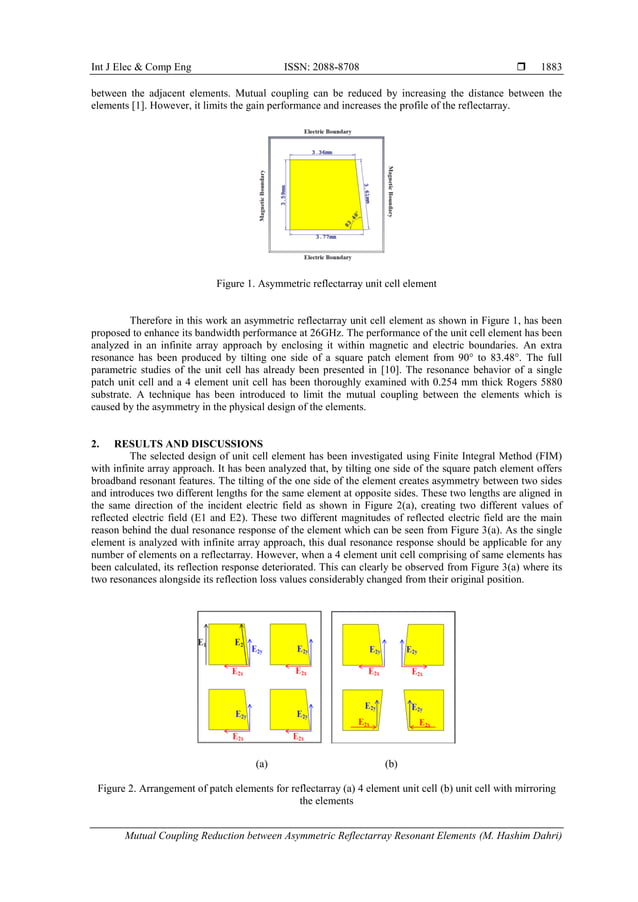 Mutual Coupling Reduction between Asymmetric Reflectarray Resonant ...