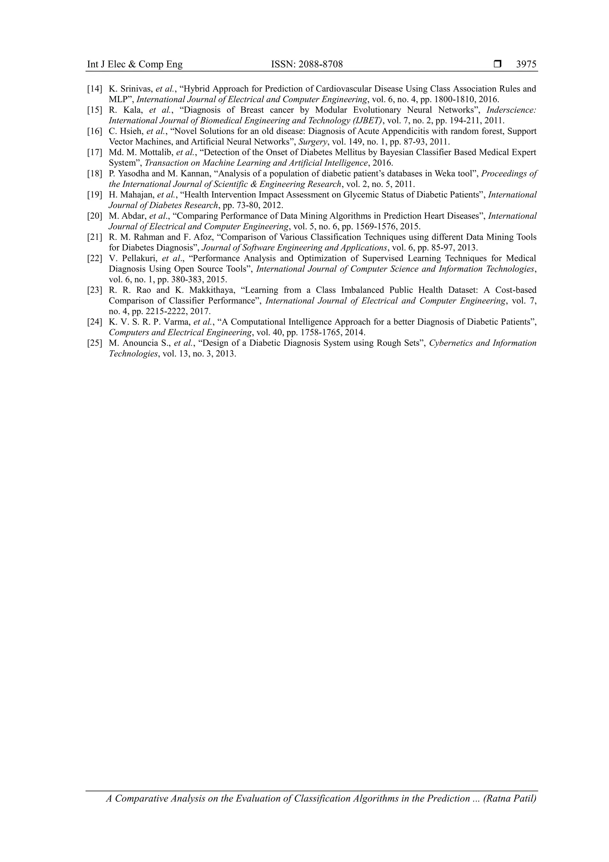 A Comparative Analysis on the Evaluation of Classification Algorithms in the Prediction of ...