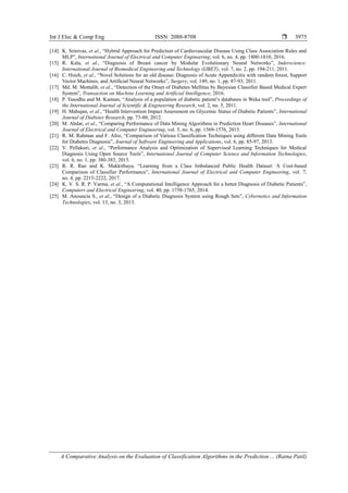 A Comparative Analysis on the Evaluation of Classification Algorithms in the Prediction of ...