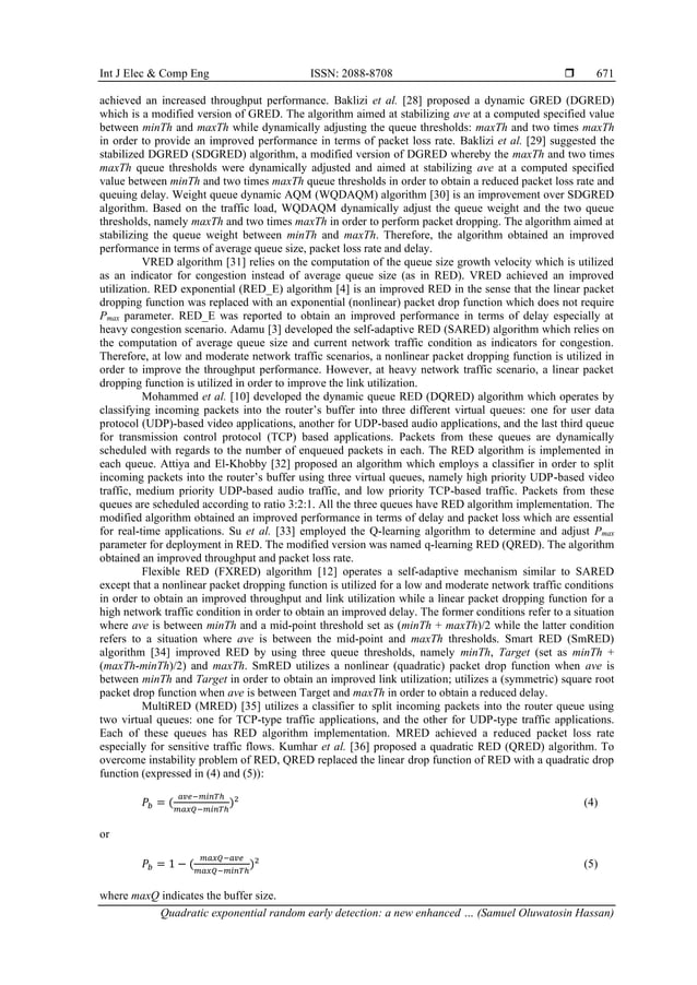 Quadratic Exponential Random Early Detection A New Enhanced Random Early Detection Oriented 8145