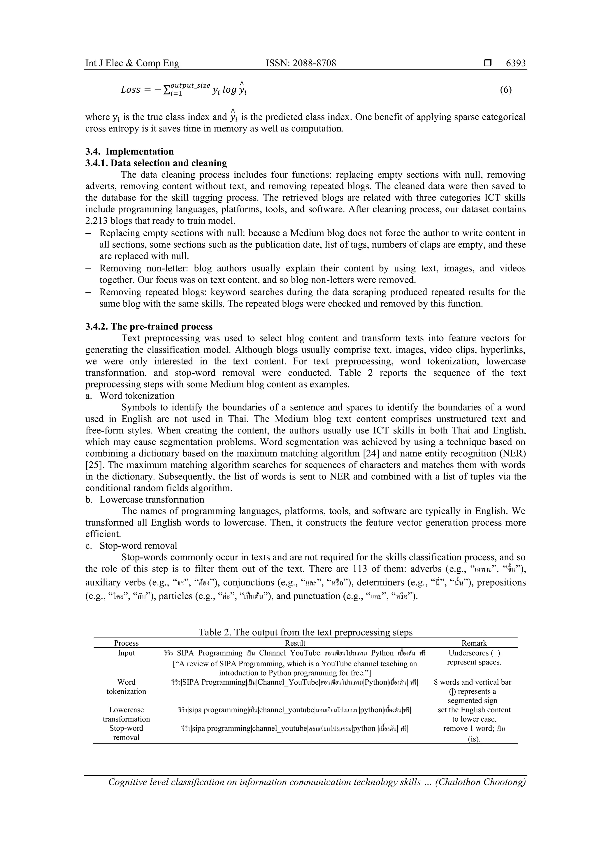 Cognitive level classification on information communication technology ...