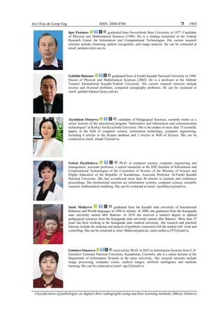 Classification of pathologies on digital chest radiographs using ...