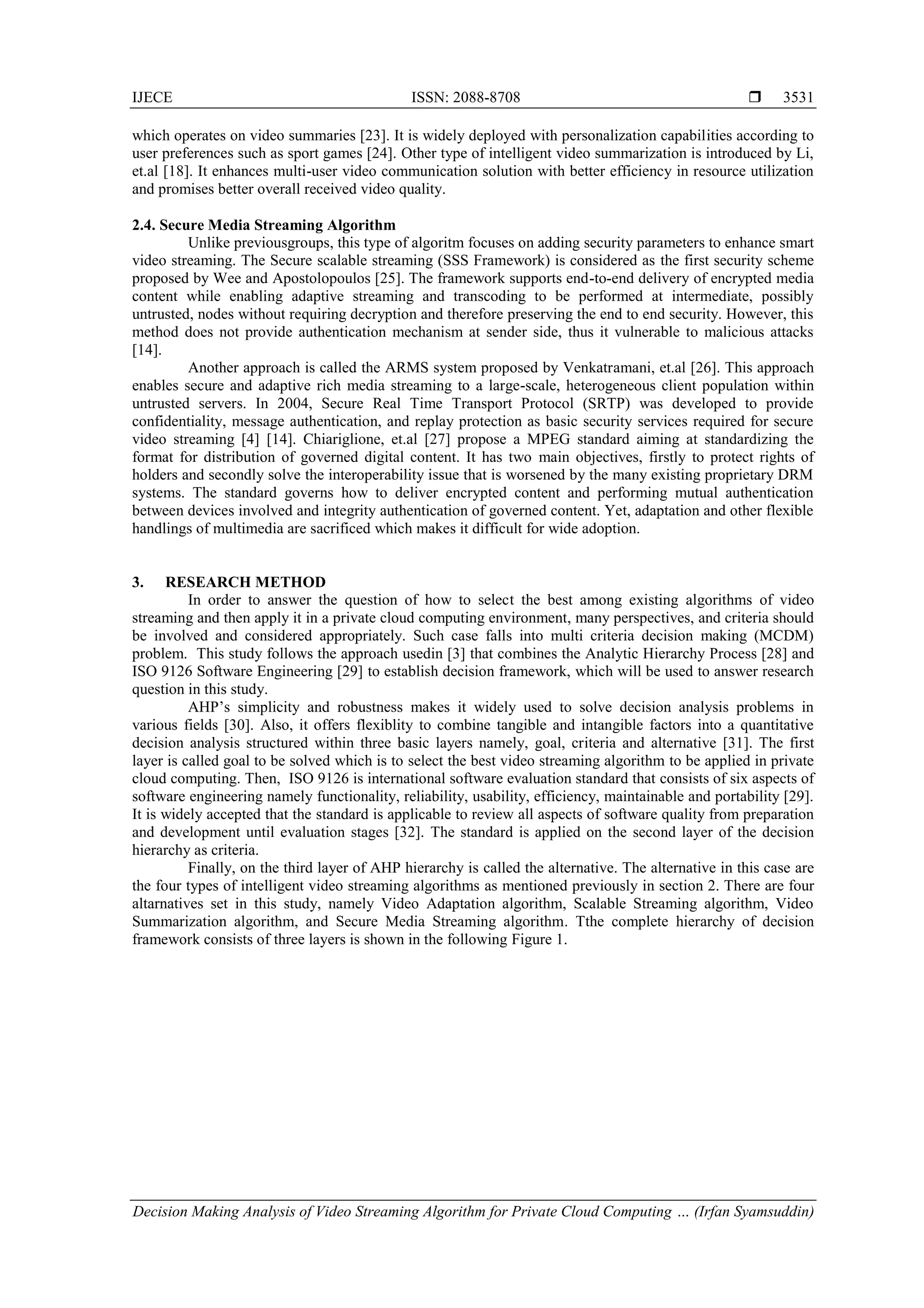 Decision Making Analysis of Video Streaming Algorithm for Private Cloud Computing Infrastructure ...