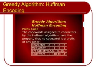 Greedy algorithm huffman encoding | PPT