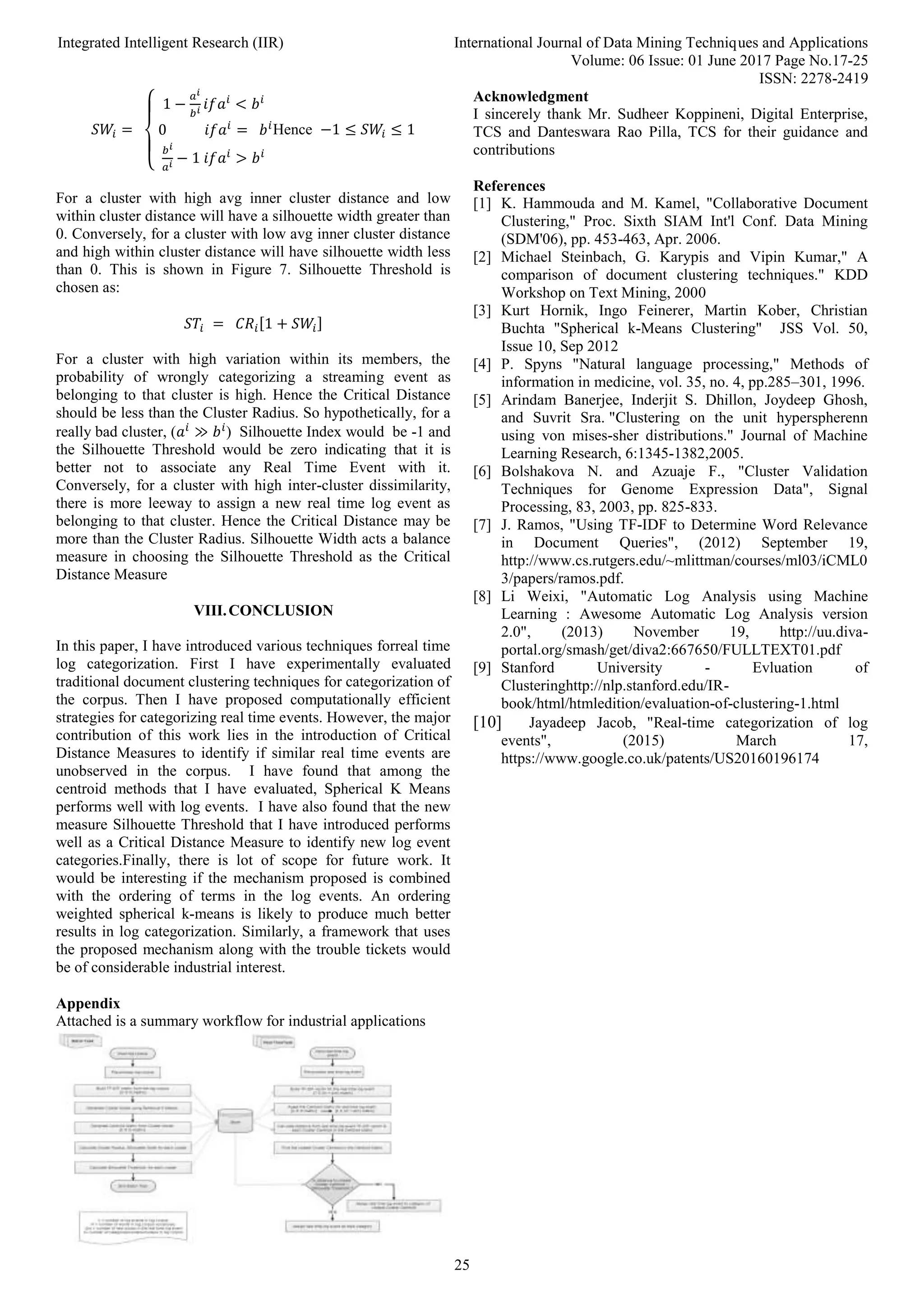 Silhouette Threshold Based Text Clustering for Log Analysis | DOCX