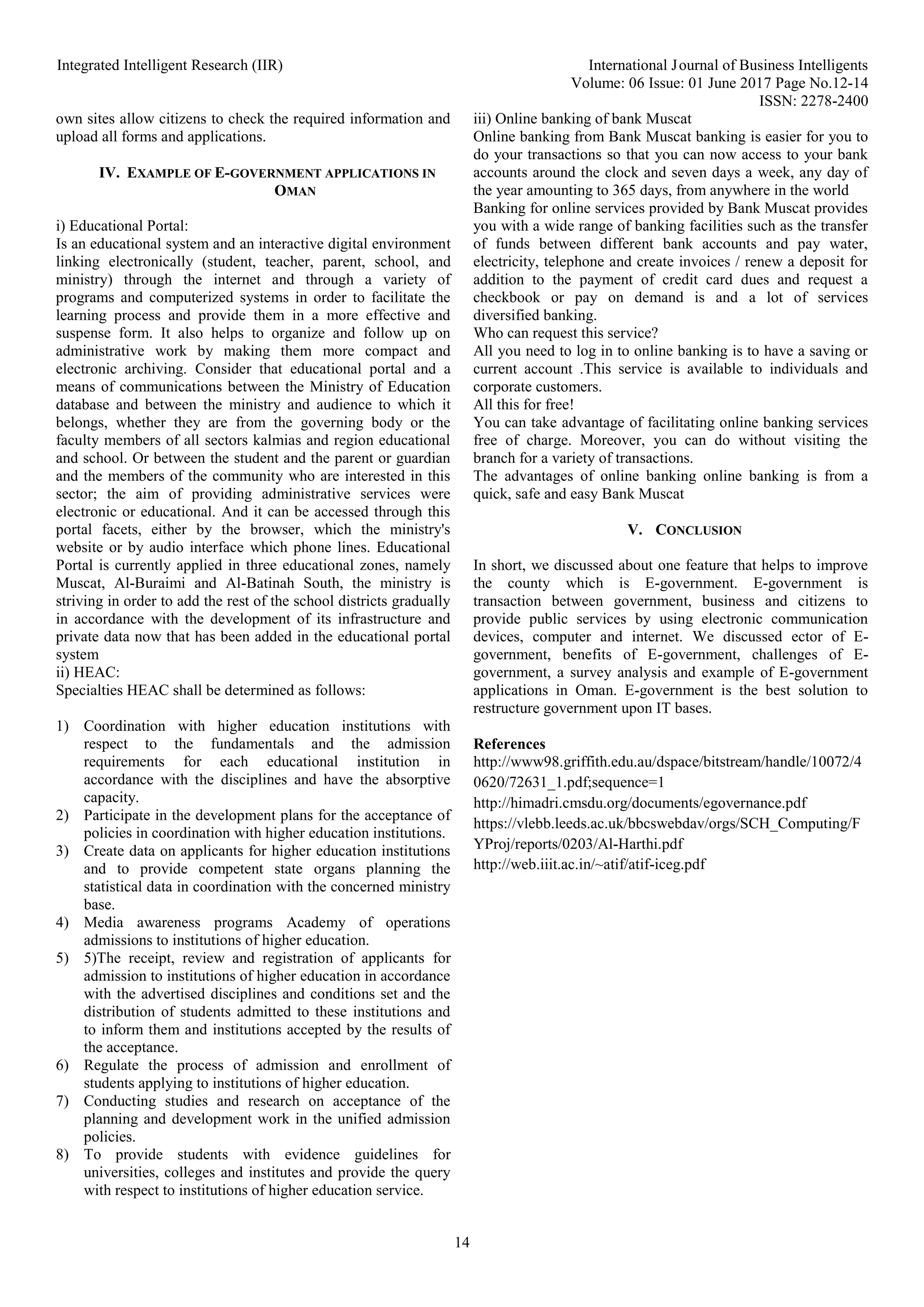 Challenges of E-government in Oman | DOC