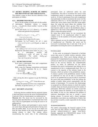 Multi-Level Secret Sharing Scheme for Mobile Ad-Hoc Networks | PDF