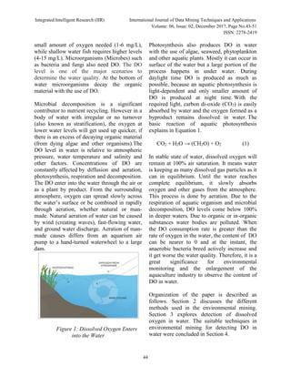 A Survey on the Analysis of Dissolved Oxygen Level in Water using Data Mining Techniques | DOCX