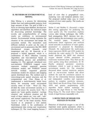 A Survey on the Analysis of Dissolved Oxygen Level in Water using Data Mining Techniques | DOCX