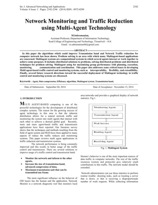 Network Monitoring and Traffic Reduction using Multi-Agent Technology | PDF | Computer ...