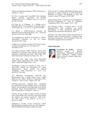 Face Recognition Techniques - An evaluation Study | PDF