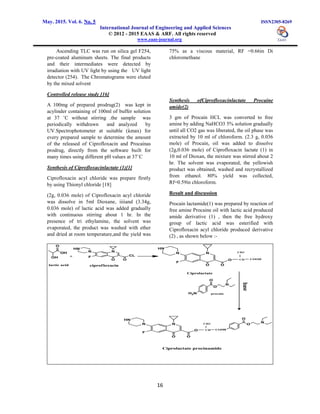 SYNTHESIS OF CIPROFLOXACIN LACTATE PROCAINAMIDE | PDF
